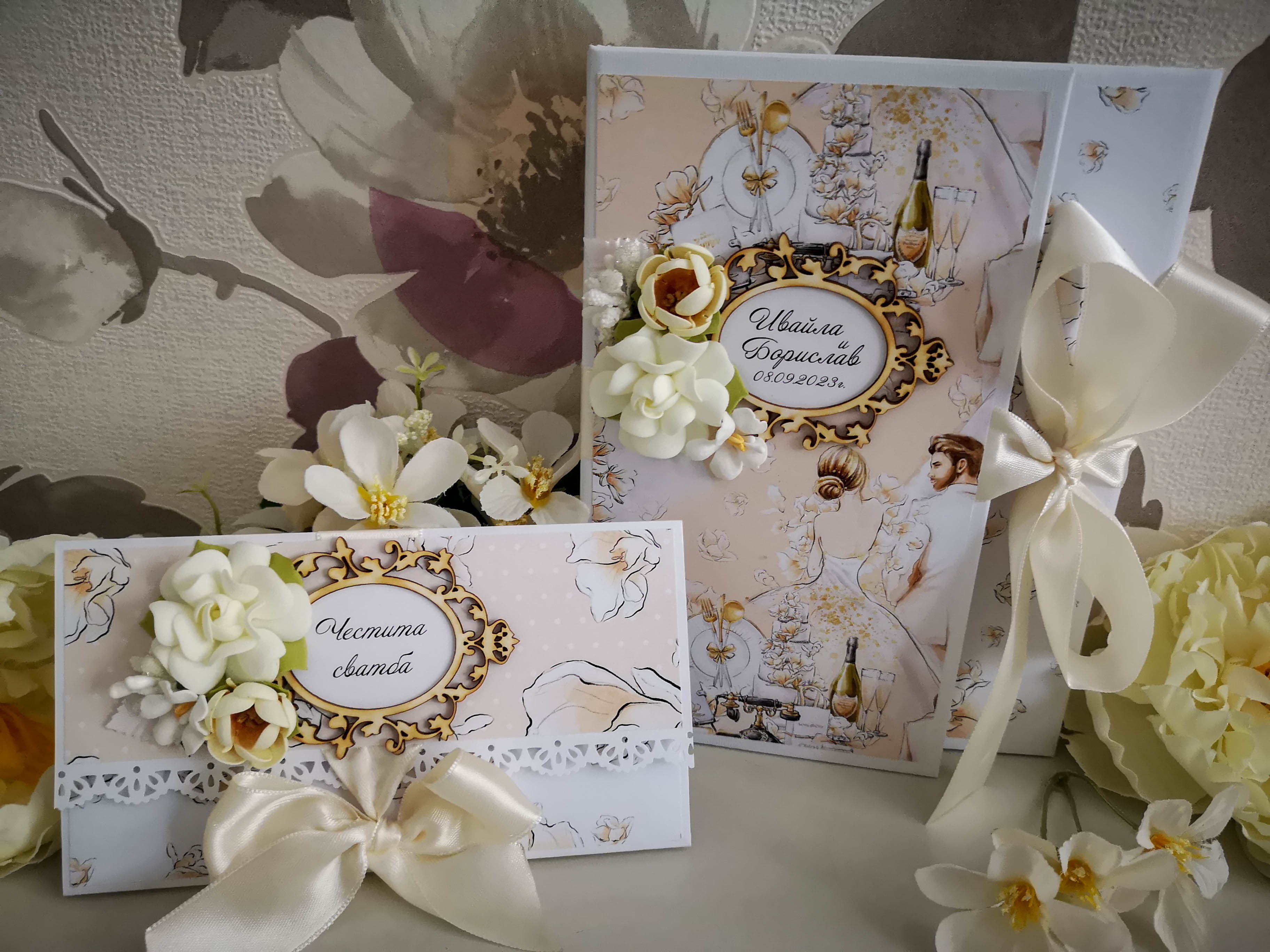 Сватбен албум за 35 снимки ръчна изработка плик за пари Handmasters Bg